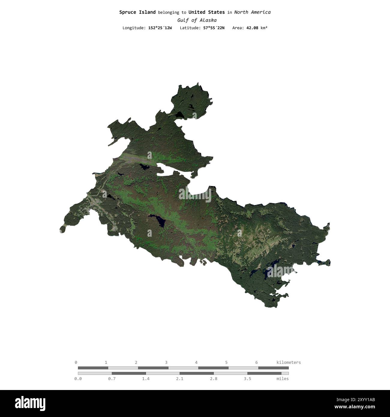 Spruce Island in the Gulf of Alaska, belonging to United States ...