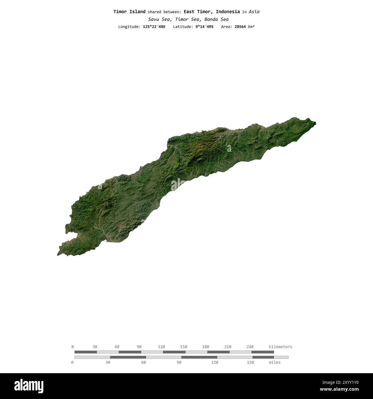 Timor Island in the Savu Sea, shared between: East Timor, Indonesia ...