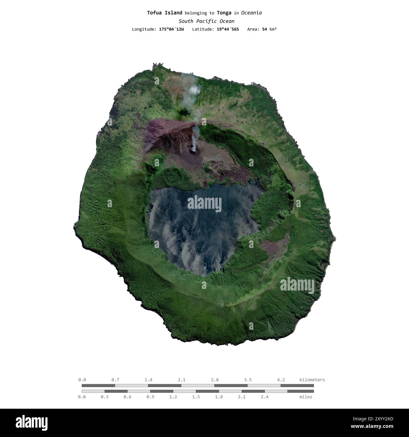 Tofua Island in the South Pacific Ocean, belonging to Tonga, isolated ...
