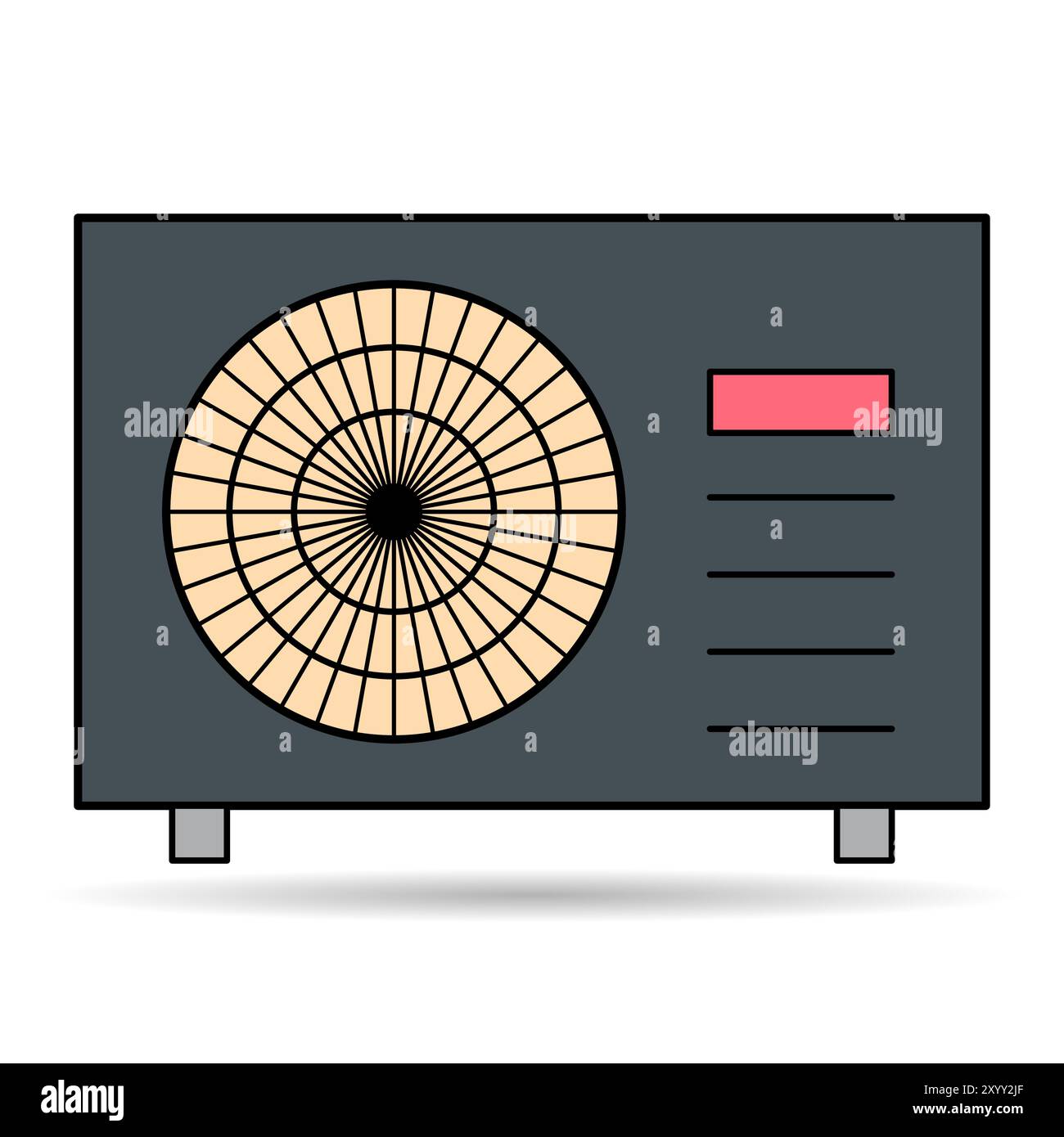 Heat pump air source shadow icon, cooling electric system machine, cool ...