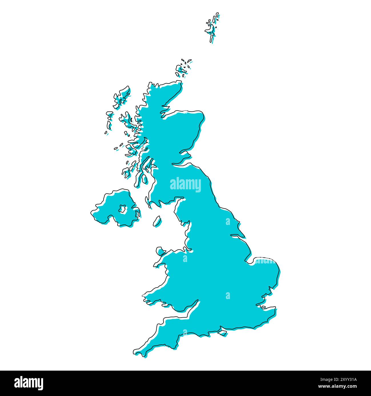 The United Kingdom of Great Britain and Northern Ireland map, detailed ...