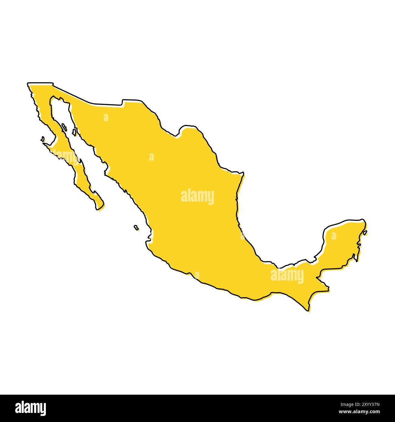 Mexico map symbol shape, travel web flat concept icon vector ...