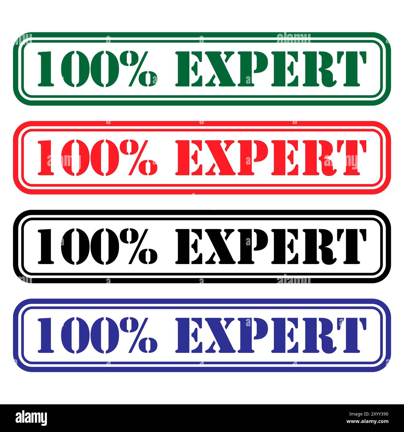 Set of Expert 100% stamp symbol, label sticker sign button, text banner ...