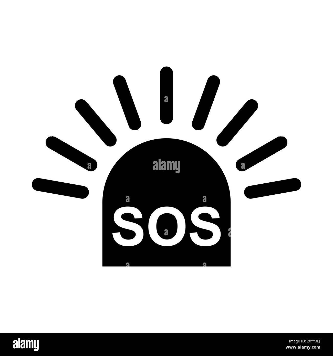 SOS help icon, safety support alert flat design, save vector ...