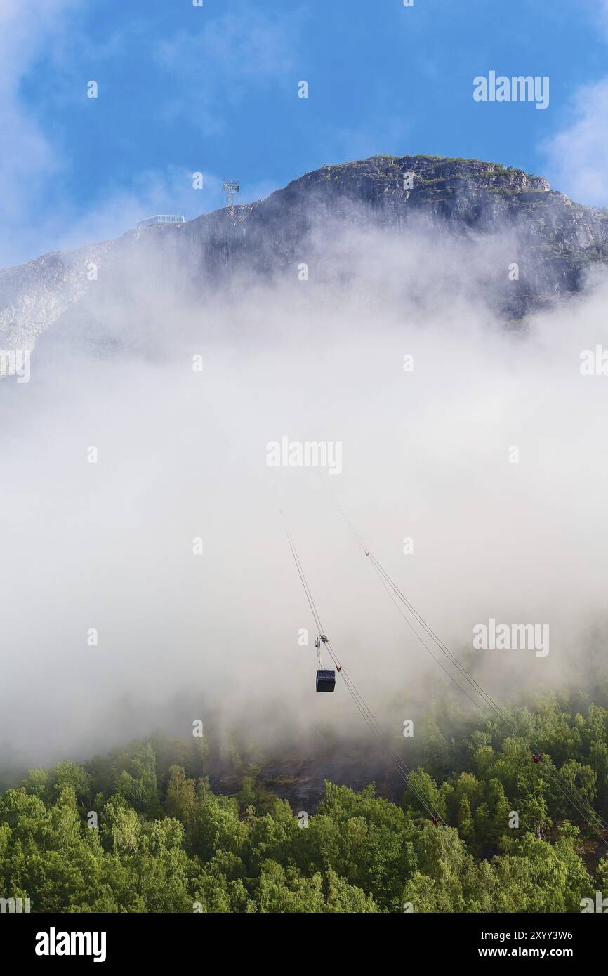 Norway, Loen Skylift aerial tramway in Stryn. Station top view point of Mount Hoven, above the ...