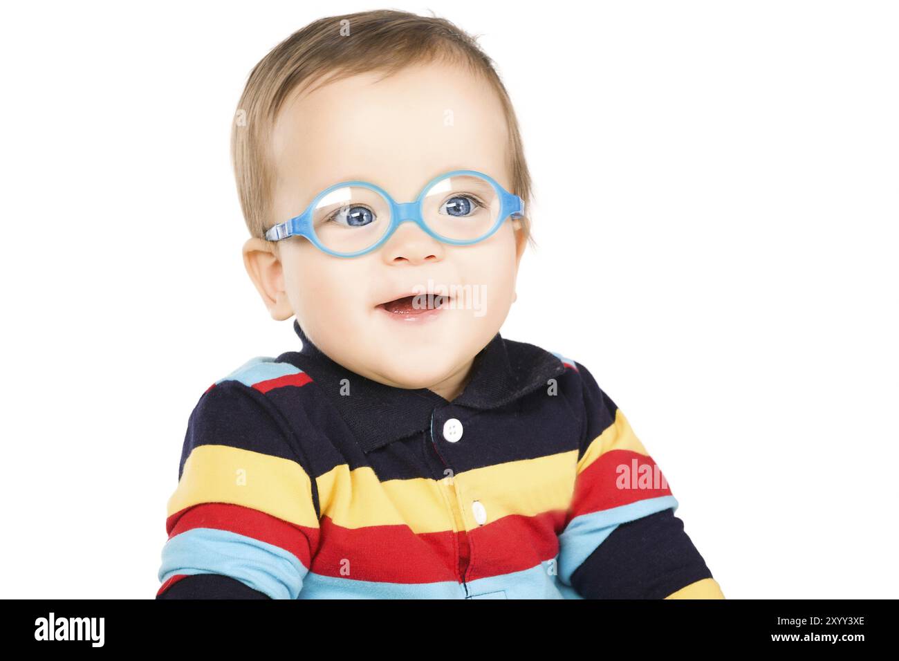 Child with glasses, close-up. Isolated on white Stock Photo - Alamy