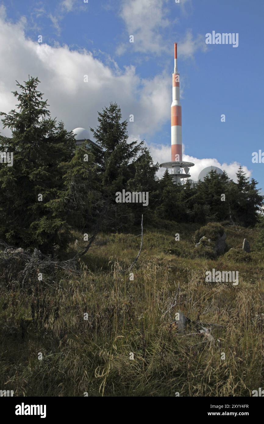 Brocken summit with television tower Stock Photo - Alamy