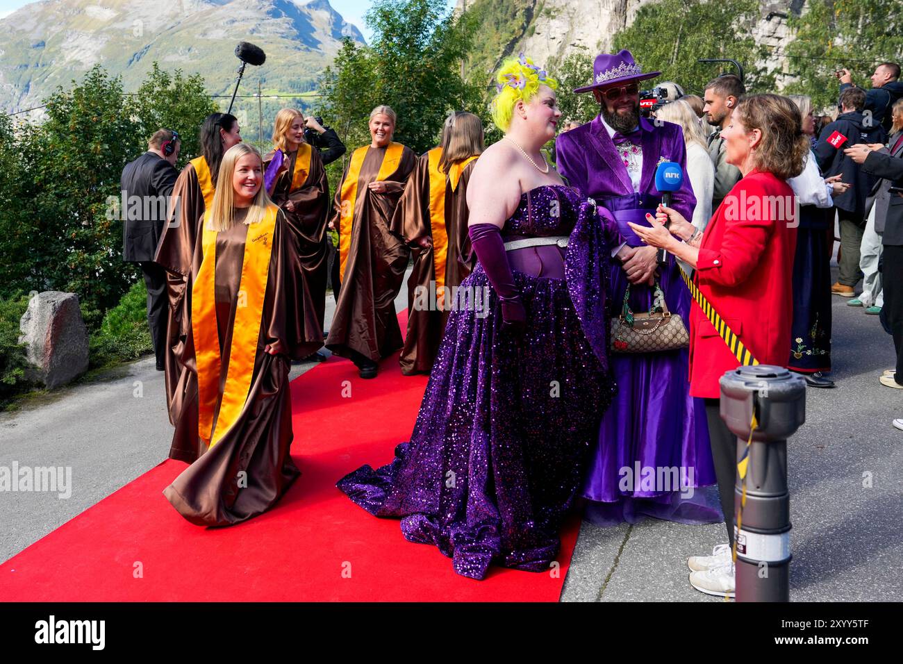 Geiranger 20240831. Margie Plus and Harald Austad (in purple) after the ...