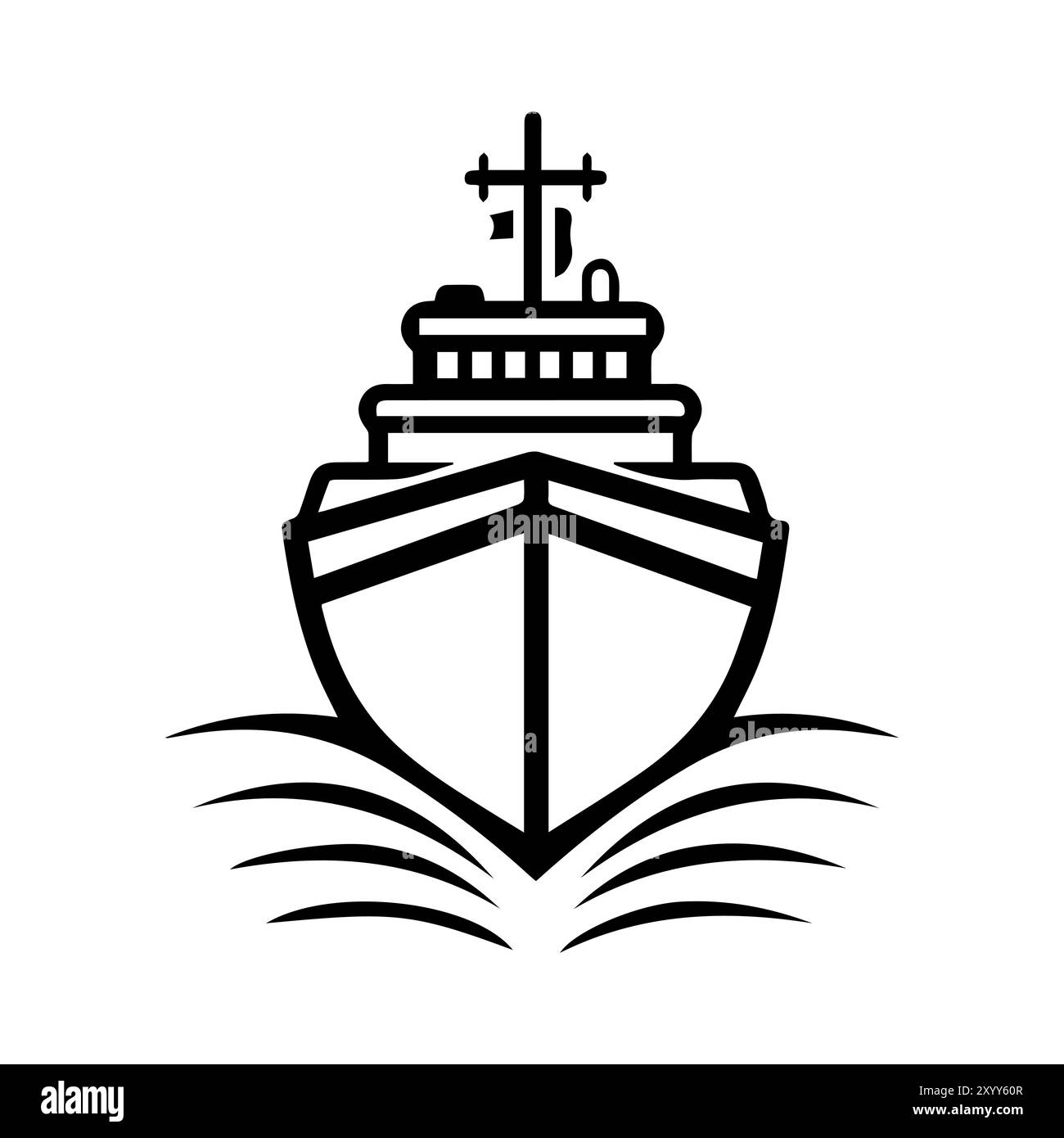 Ship icon or modern line symbol. Vector line art and icon design with ...