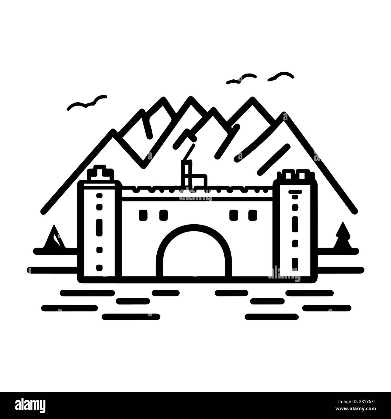 Military Base icon or modern line symbol. Vector line art and icon ...