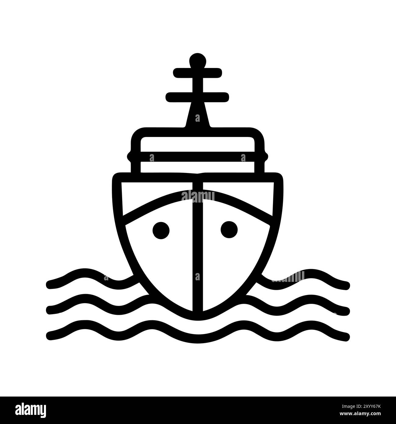 Ship icon or modern line symbol. Vector line art and icon design with ...