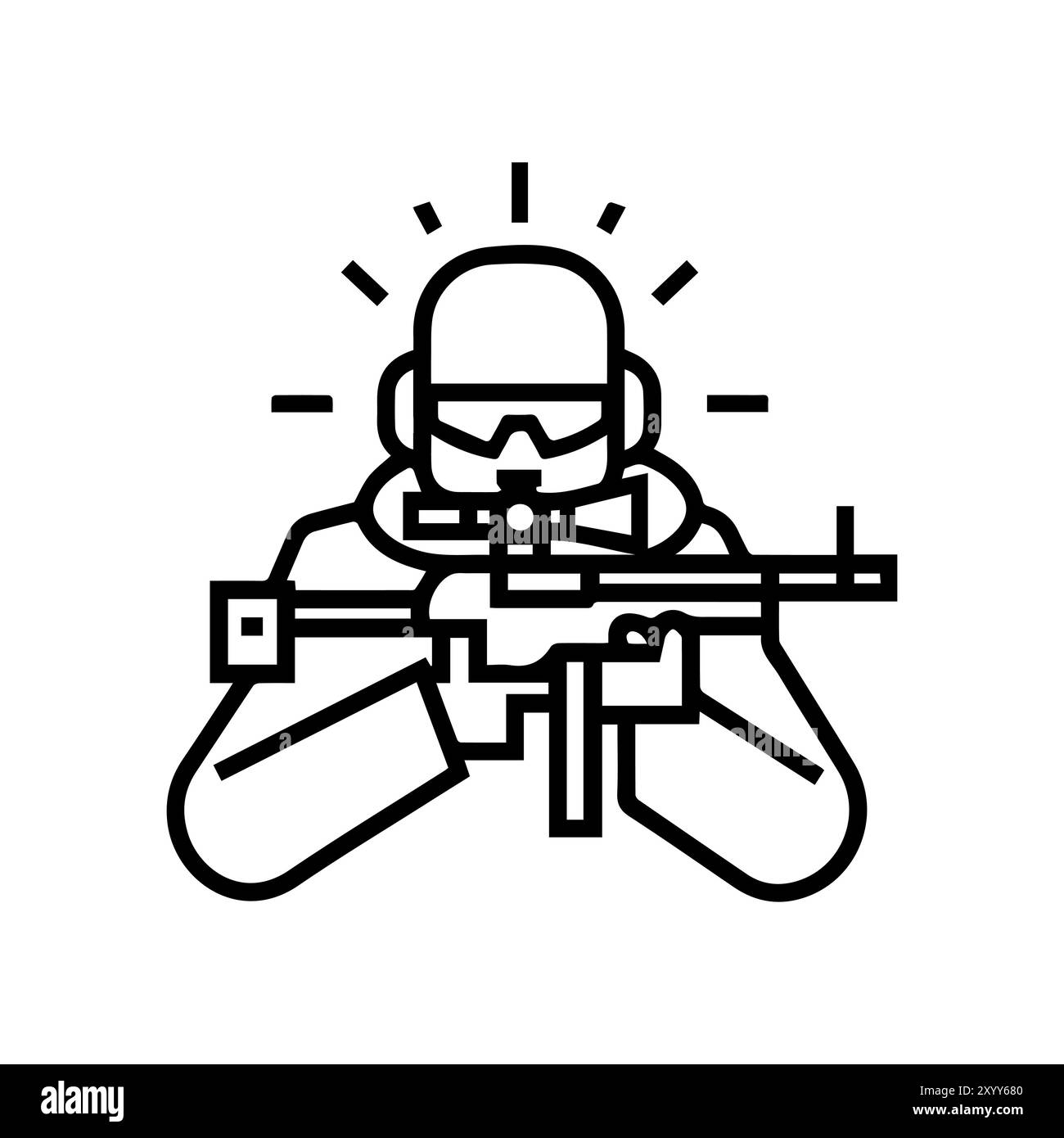 Sniper icon or modern line symbol. Vector line art and icon design with ...