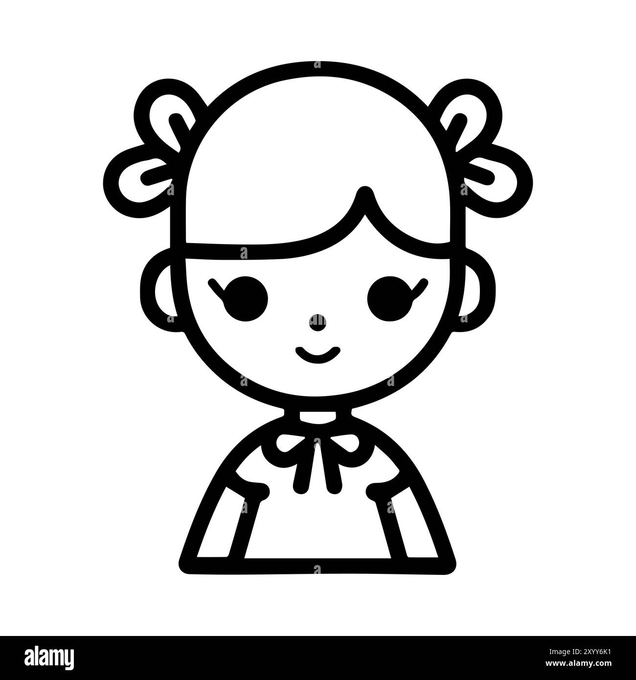 doll icon or modern line symbol. Vector line art and icon design with ...