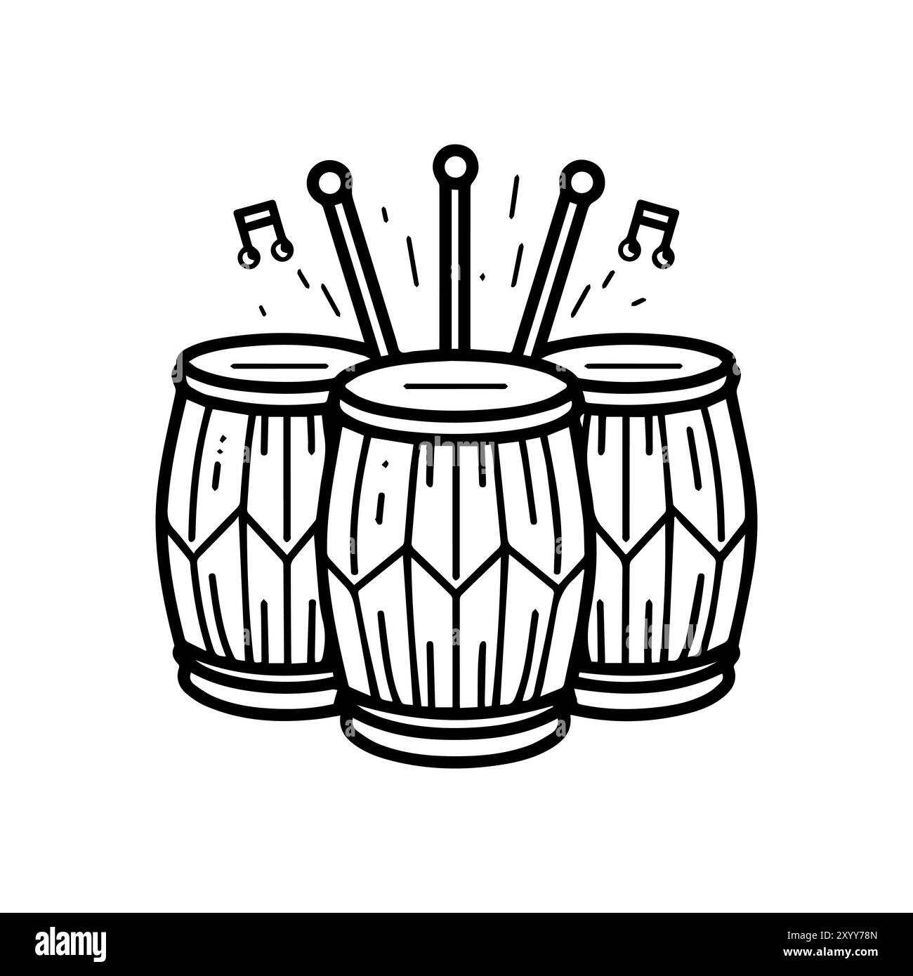 Drums icon or modern line symbol. Vector line art and icon design with ...