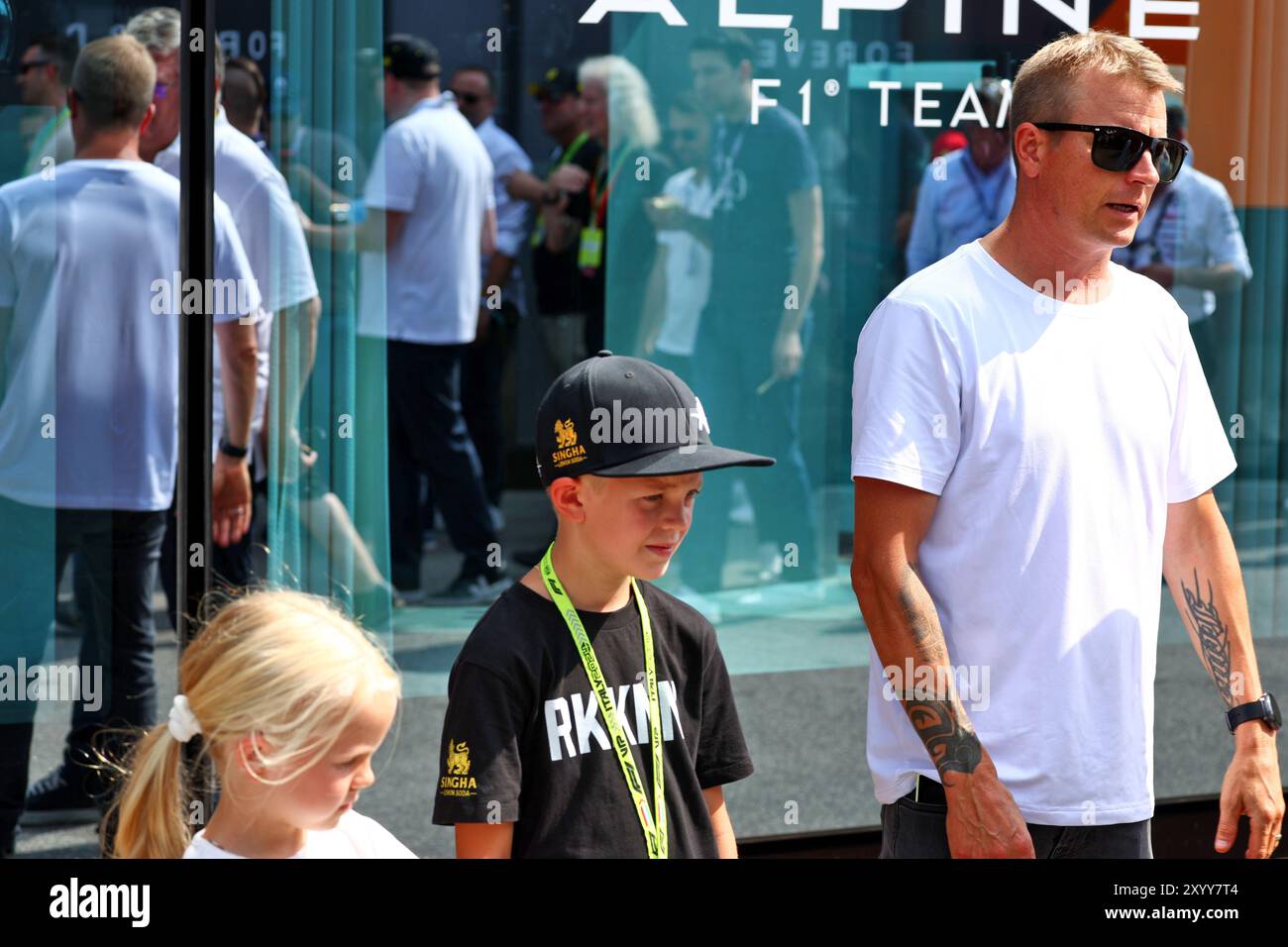 Monza, Italy. 31st Aug, 2024. Kimi Raikkonen (FIN) with his son Robin ...