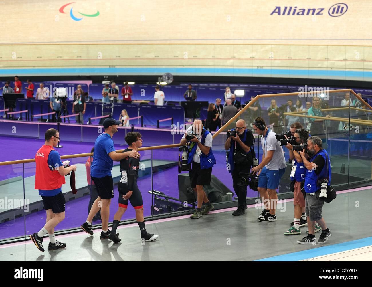 Great Britain's Archie Atkinson helped up after crashing during the Men ...