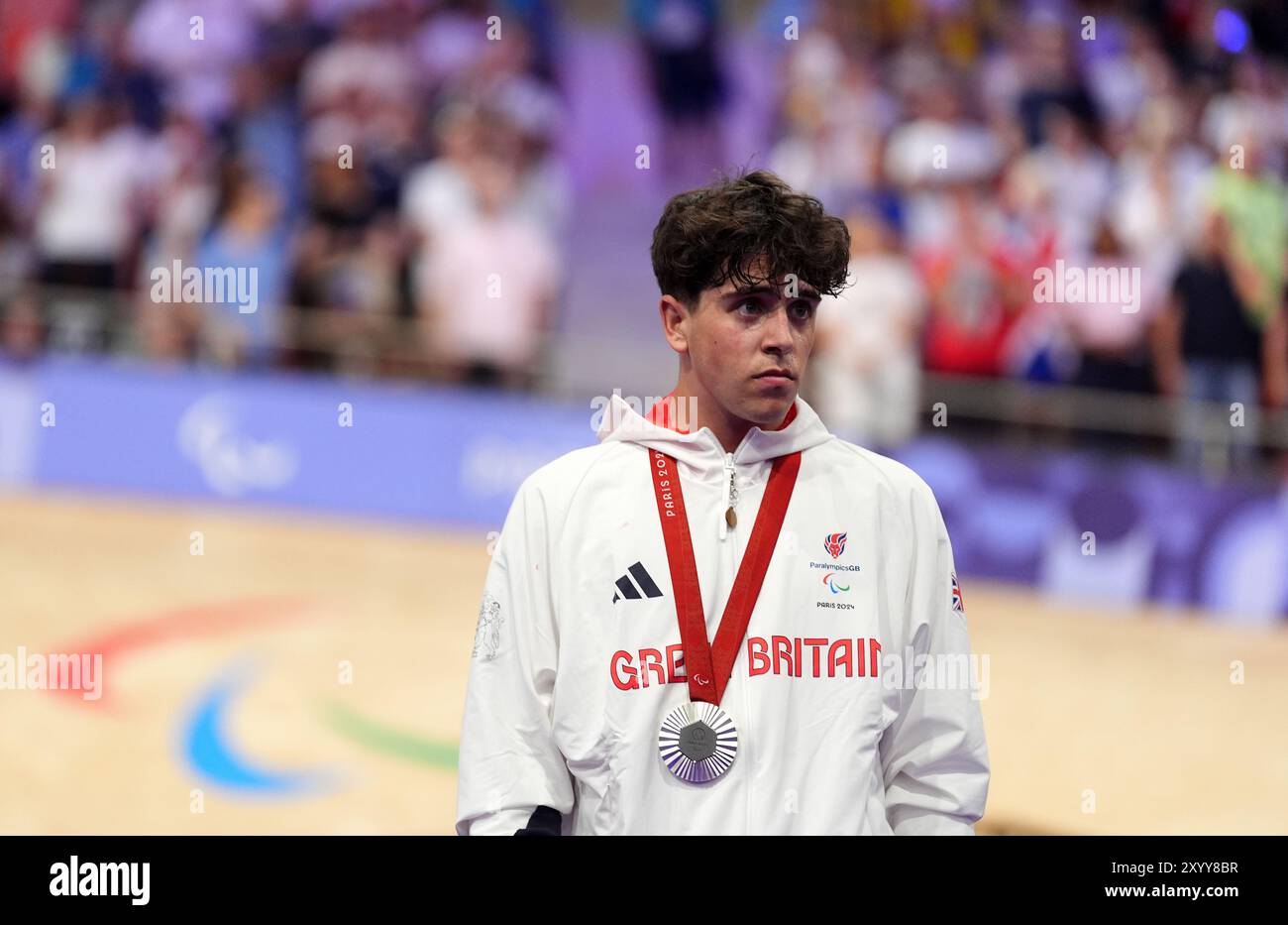 Great Britain's Archie Atkinson celebrates with the silver medal ...