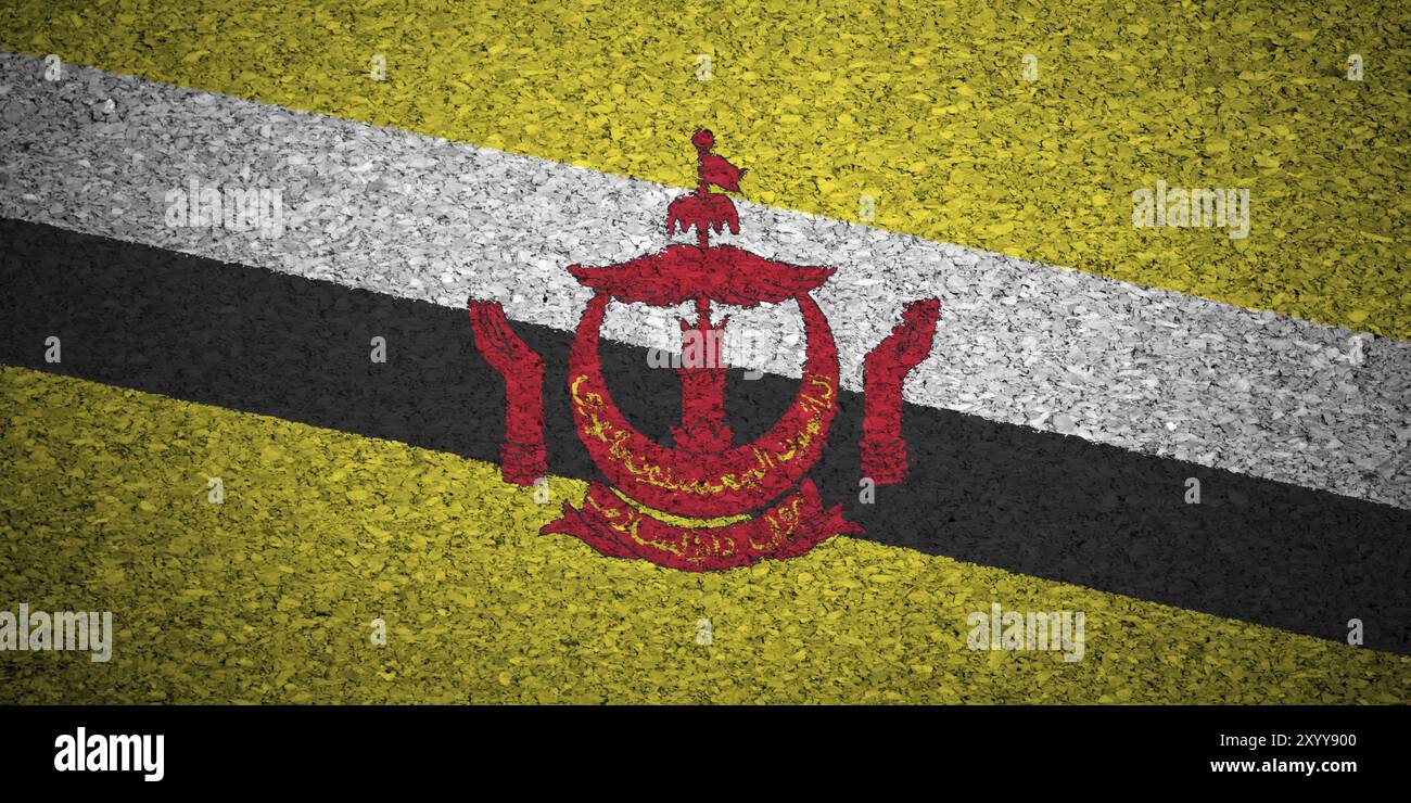 The Brunei Flag painted on a cork board Stock Photo - Alamy