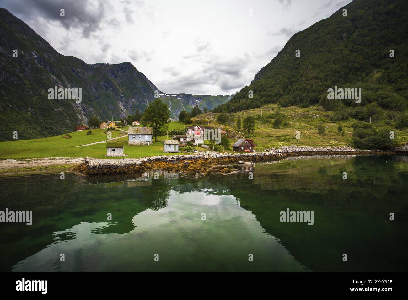 Little village in fjords hi-res stock photography and images - Alamy
