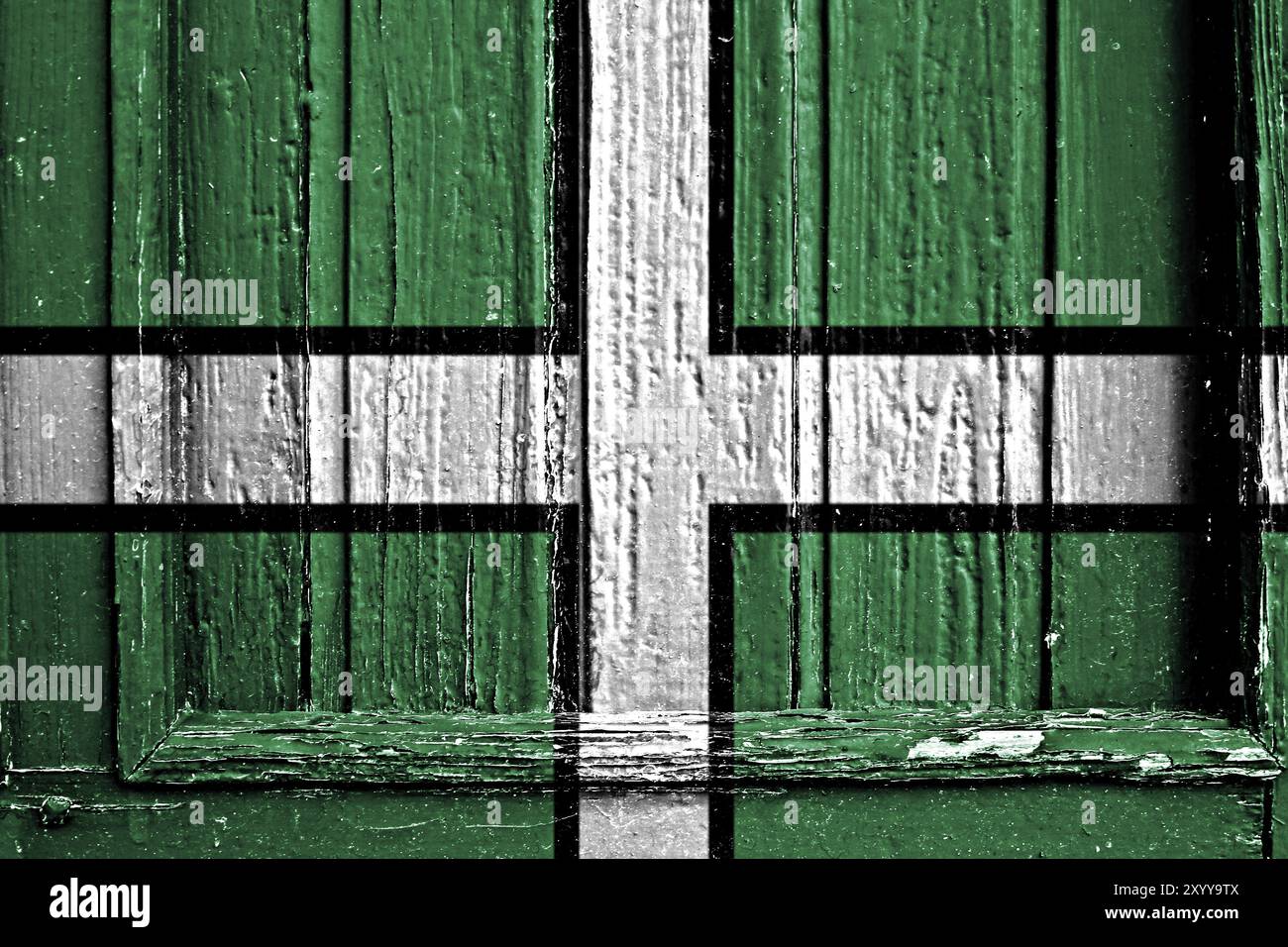 Flag of Devon painted on wooden frame Stock Photo - Alamy
