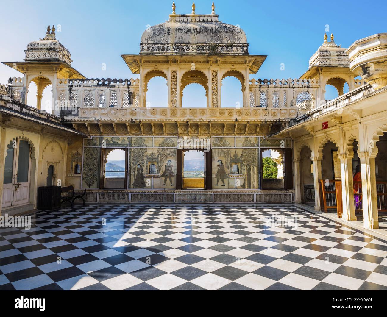 Courtyard at City Palace in Udaipur, Rajasthan, India, Asia Stock Photo ...