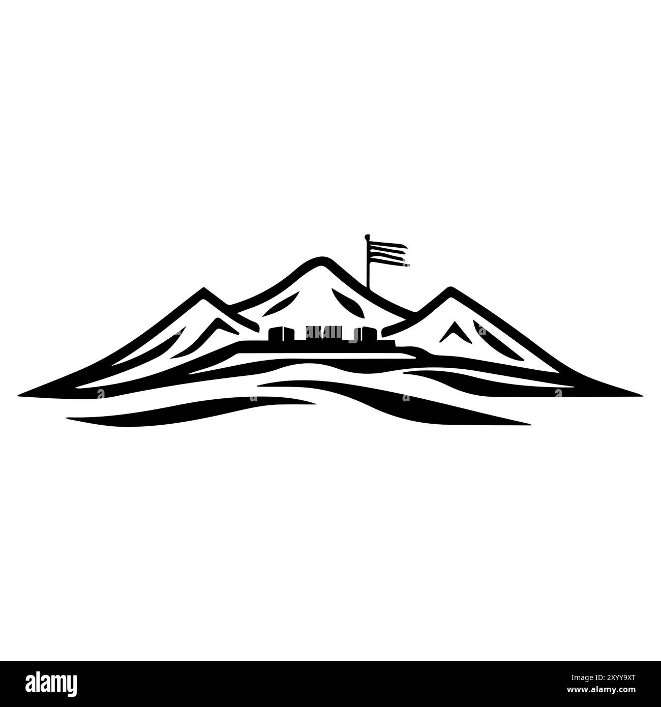 Military Base icon or modern line symbol. Vector line art and icon ...
