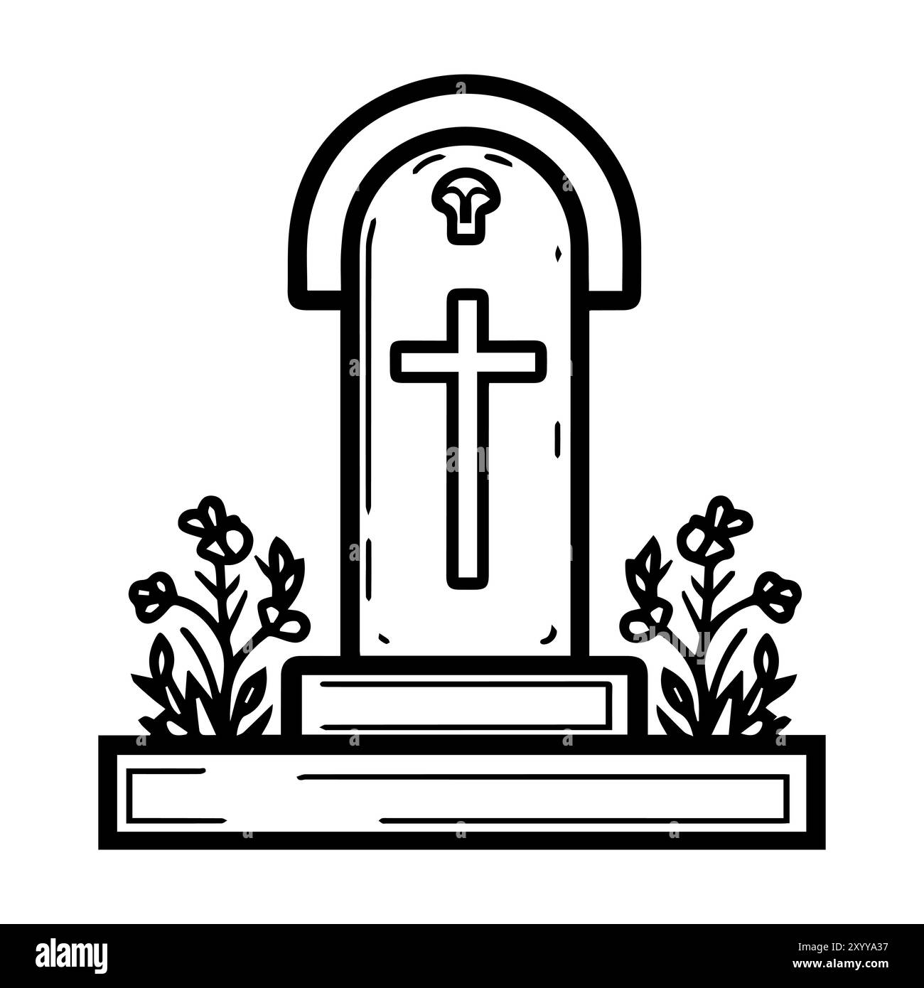 Grave icon or modern line symbol. Vector line art and icon design with ...