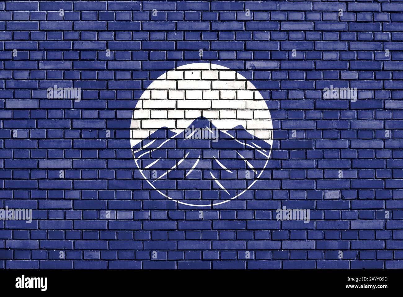 Flag of Kachin State, Myanmar painted on brick wall Stock Photo - Alamy