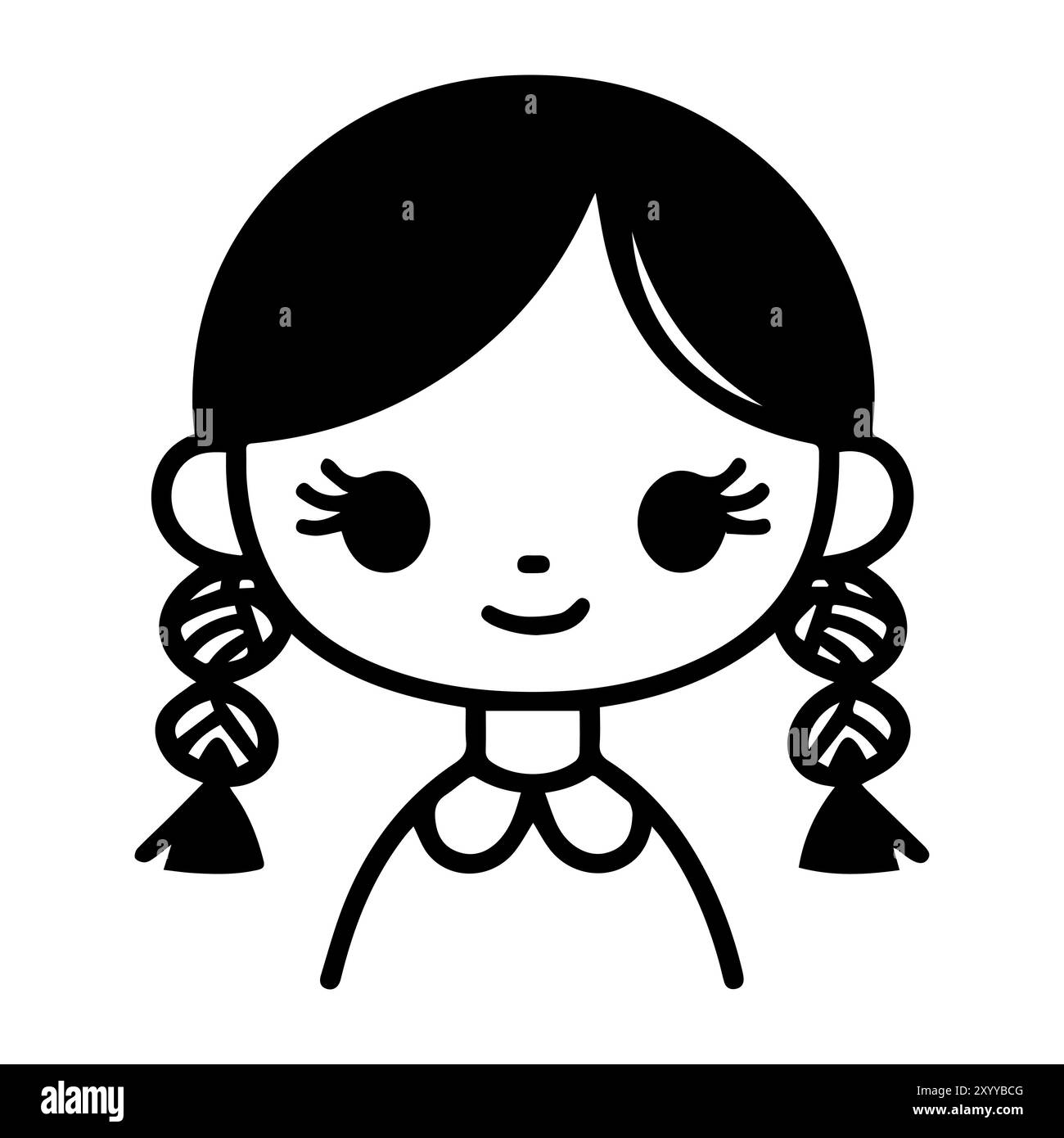 doll icon or modern line symbol. Vector line art and icon design with ...