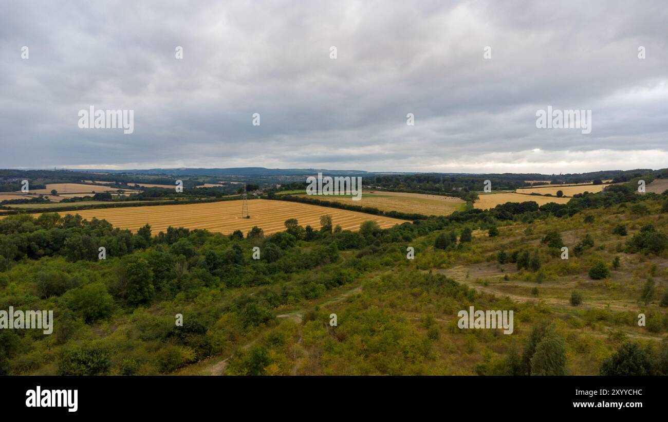 wide aerial view of a farmers field Stock Photo - Alamy