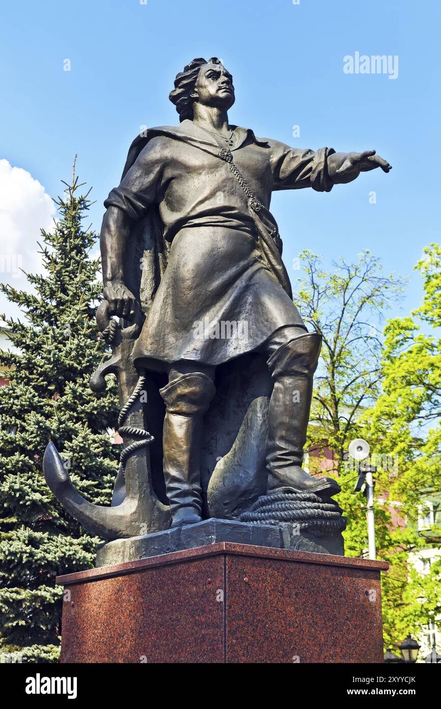 Monument to Peter the great, the founder of the Russian fleet ...