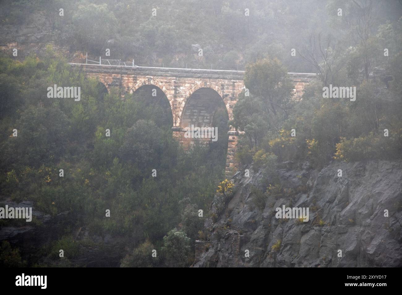 The viaduct on the 7 km long historic Lithgow Zig Zag railway line ...