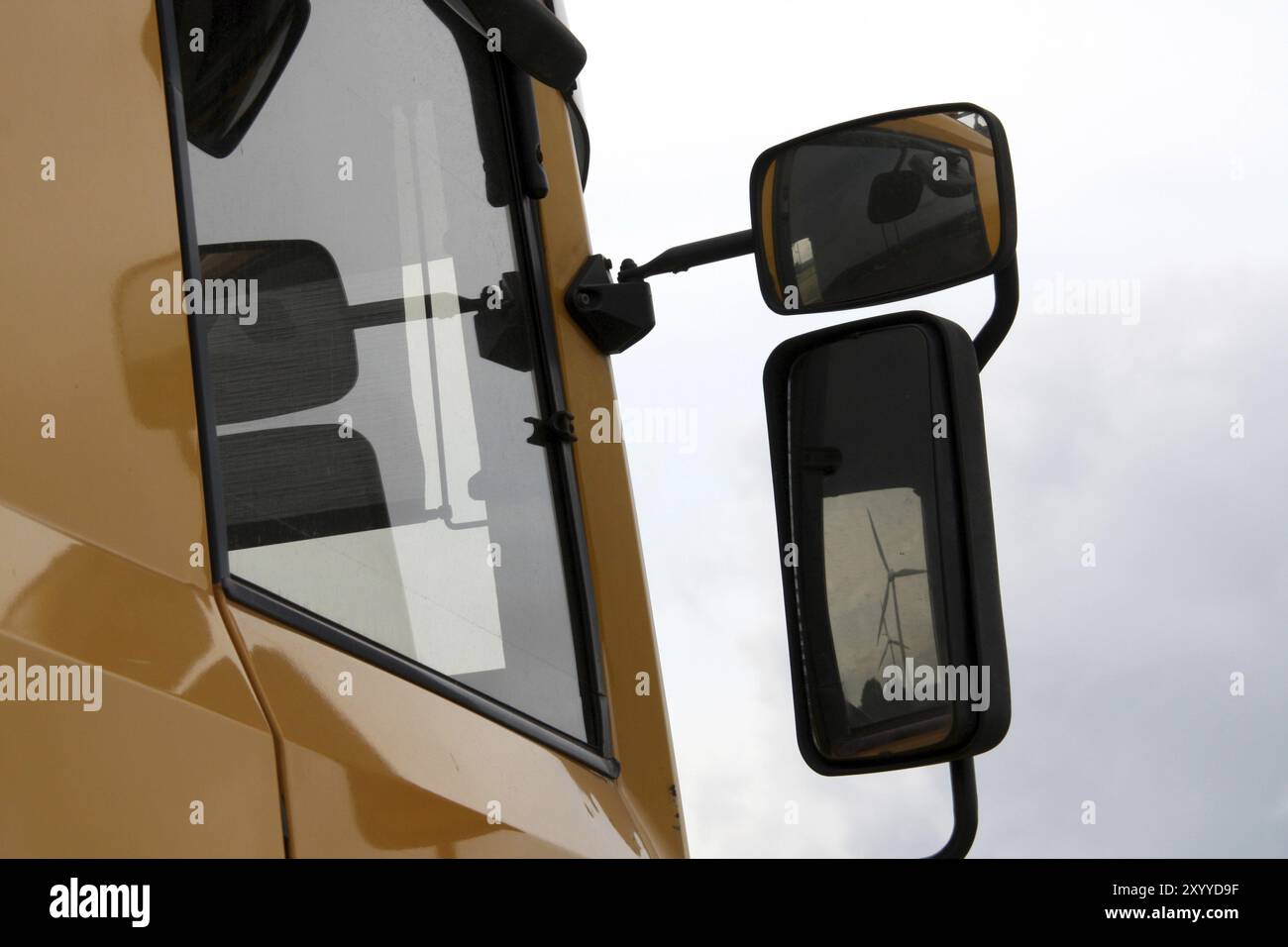 Truck rear view mirror Stock Photo - Alamy