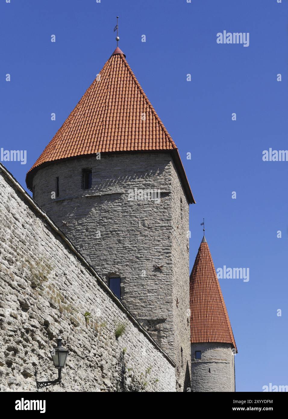 City wall with watchtower in Tallinn, Estonia, Europe Stock Photo - Alamy