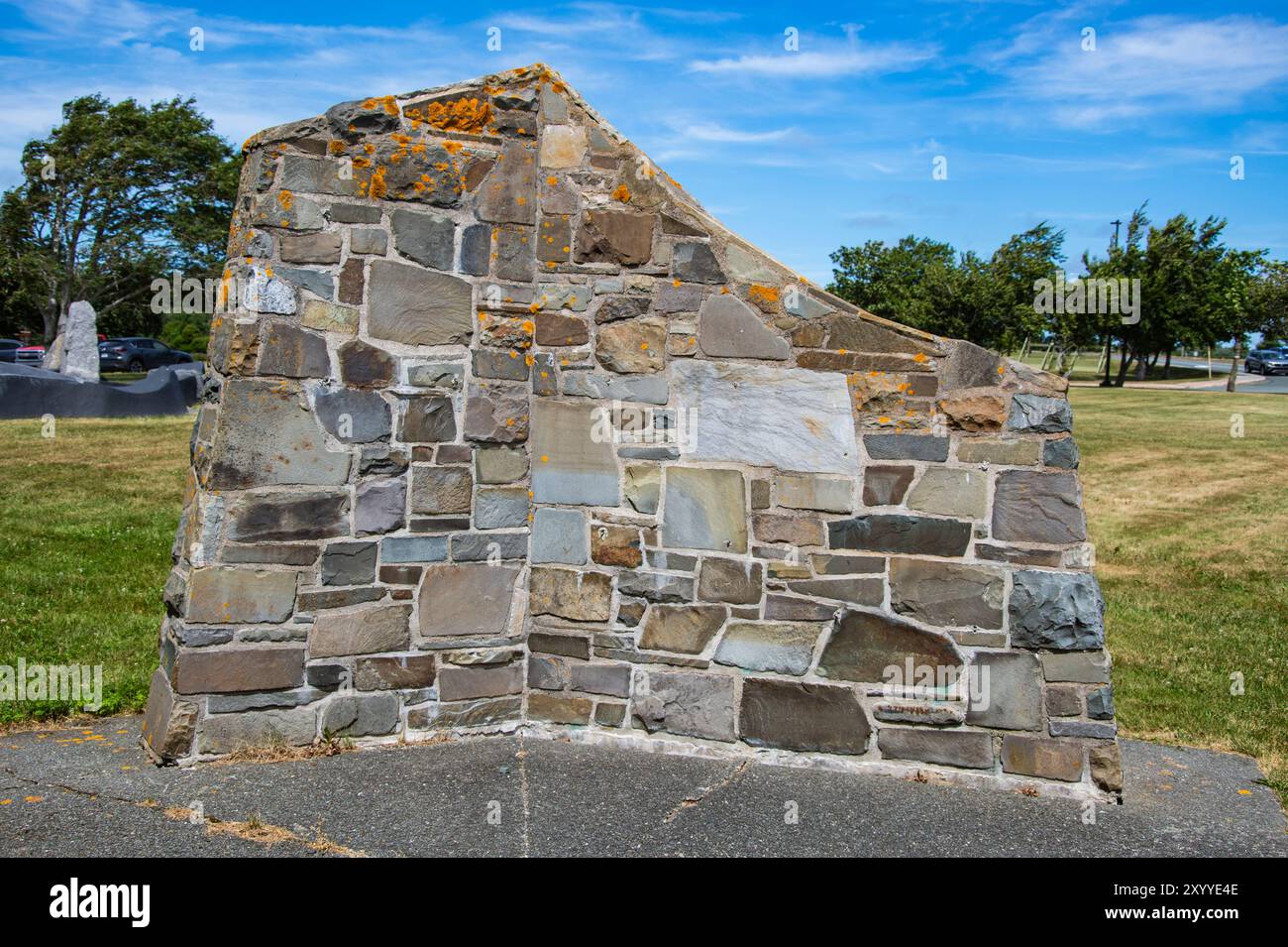 Decorative stone wall at the Provincial Confederation Building on ...