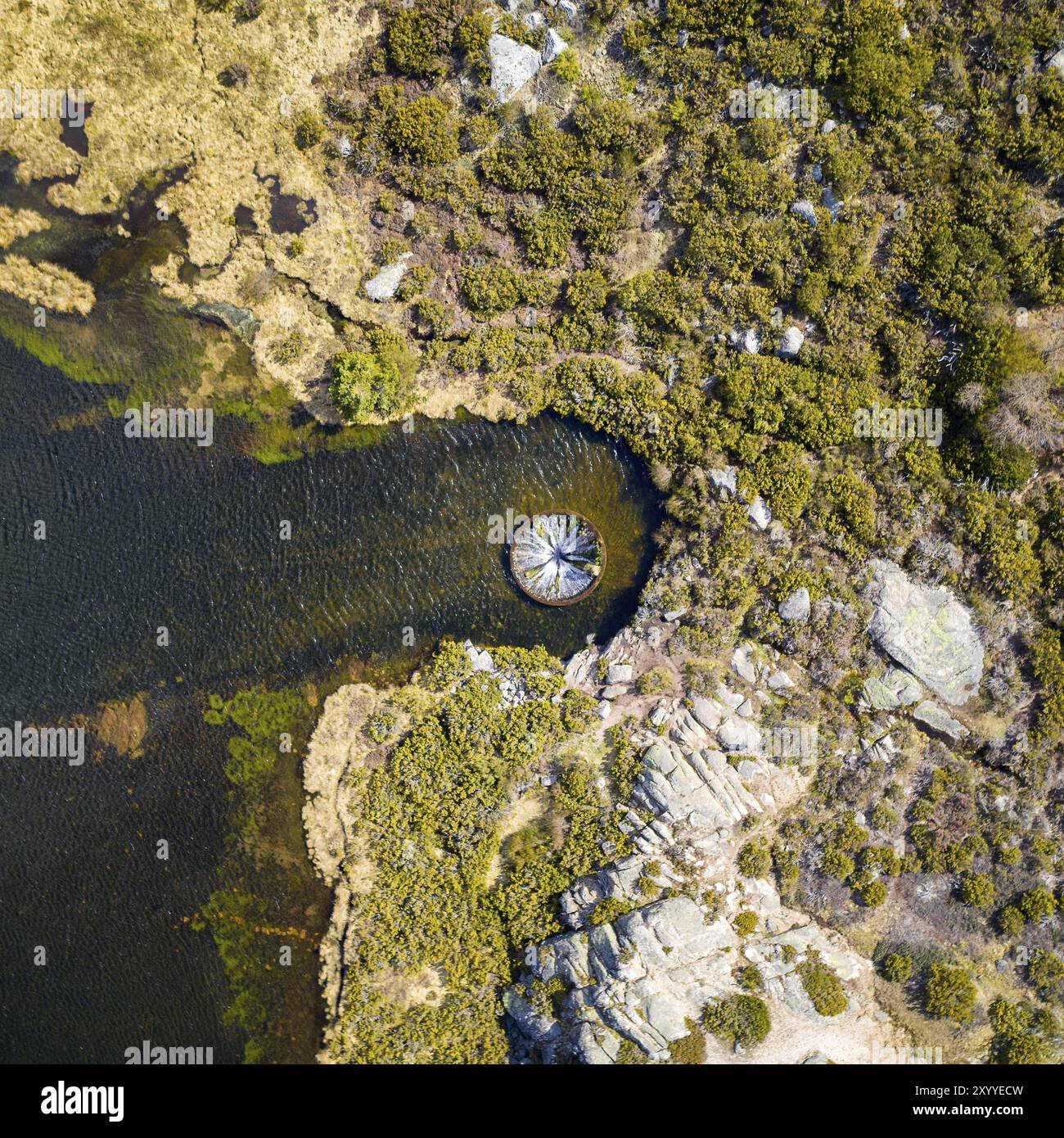 Drone aerial top view of landscape in Covao dos Conchos in Serra da ...