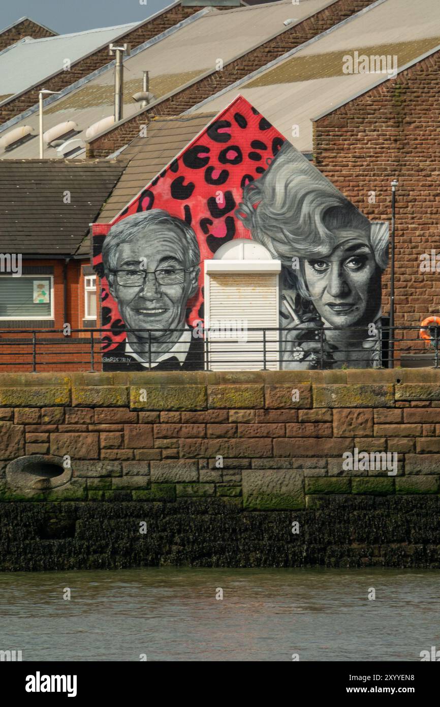 mural of Paul O'Grady as his drag persona Lily Savage Stock Photo - Alamy