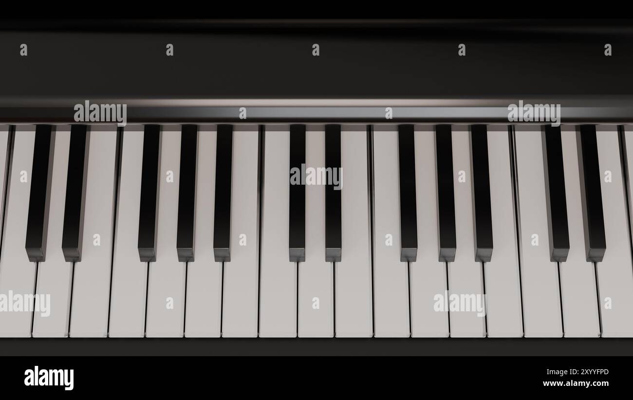 Top view of keys of a classical piano. Perfect for banners, websites ...