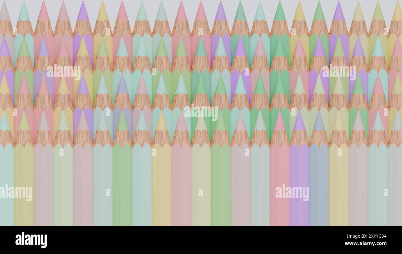 Set of pastel colored pencils, perfect for editorial and commercial ...