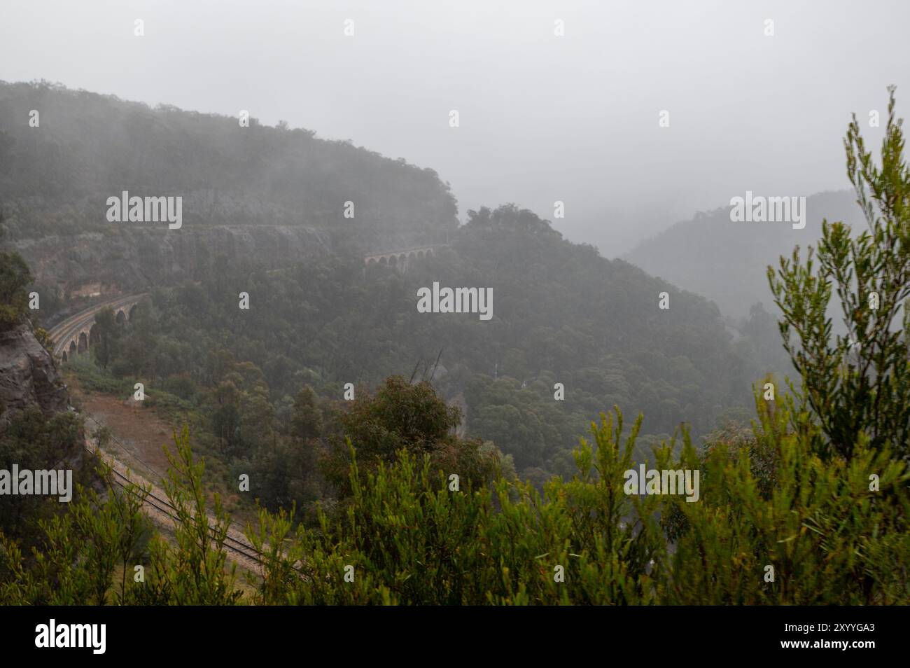 The viaduct on the 7 km long historic Lithgow Zig Zag railway line ...