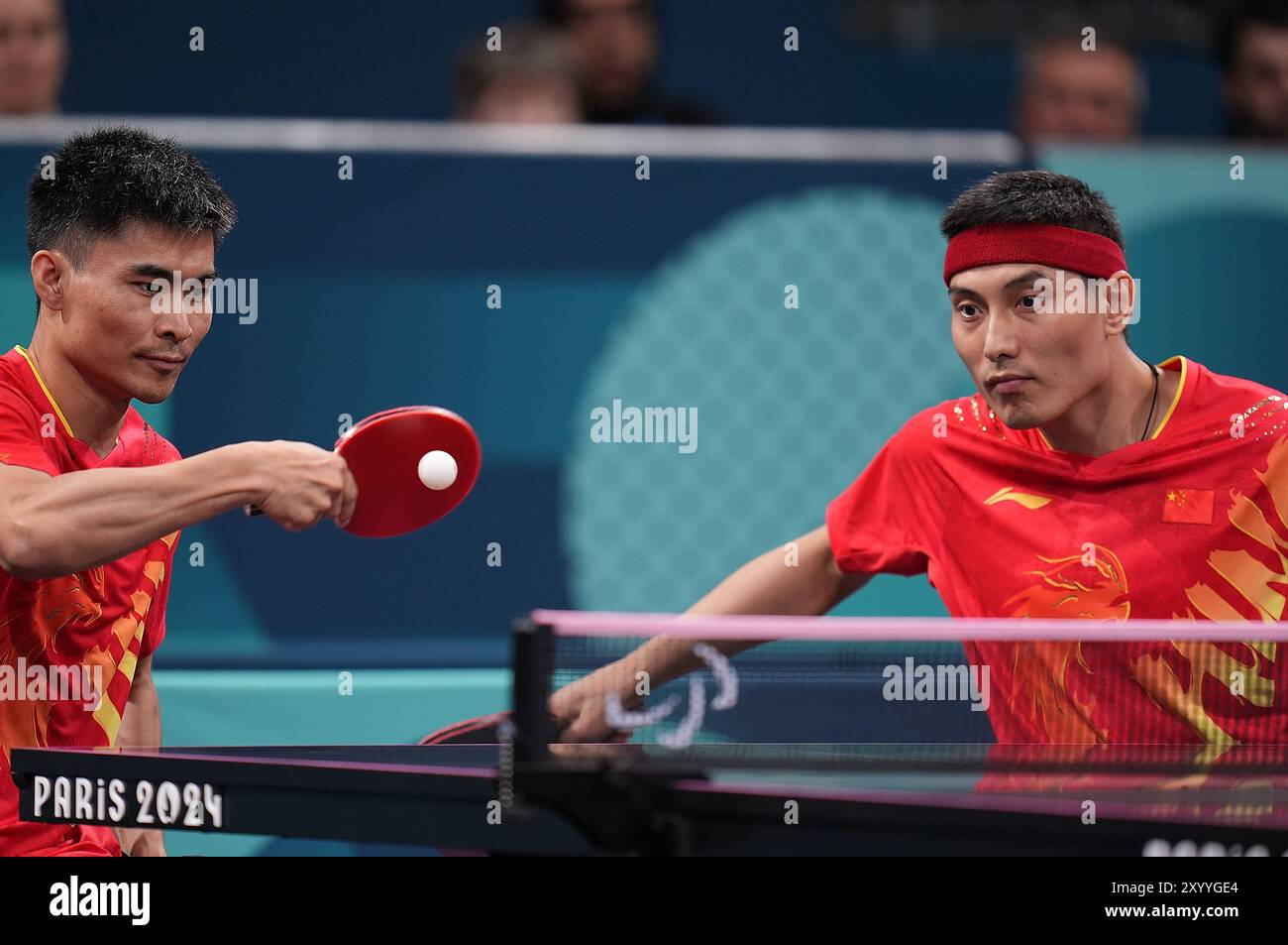Paris, France. 31st Aug, 2024. Cao Ningning (L)/Feng Panfeng of China ...