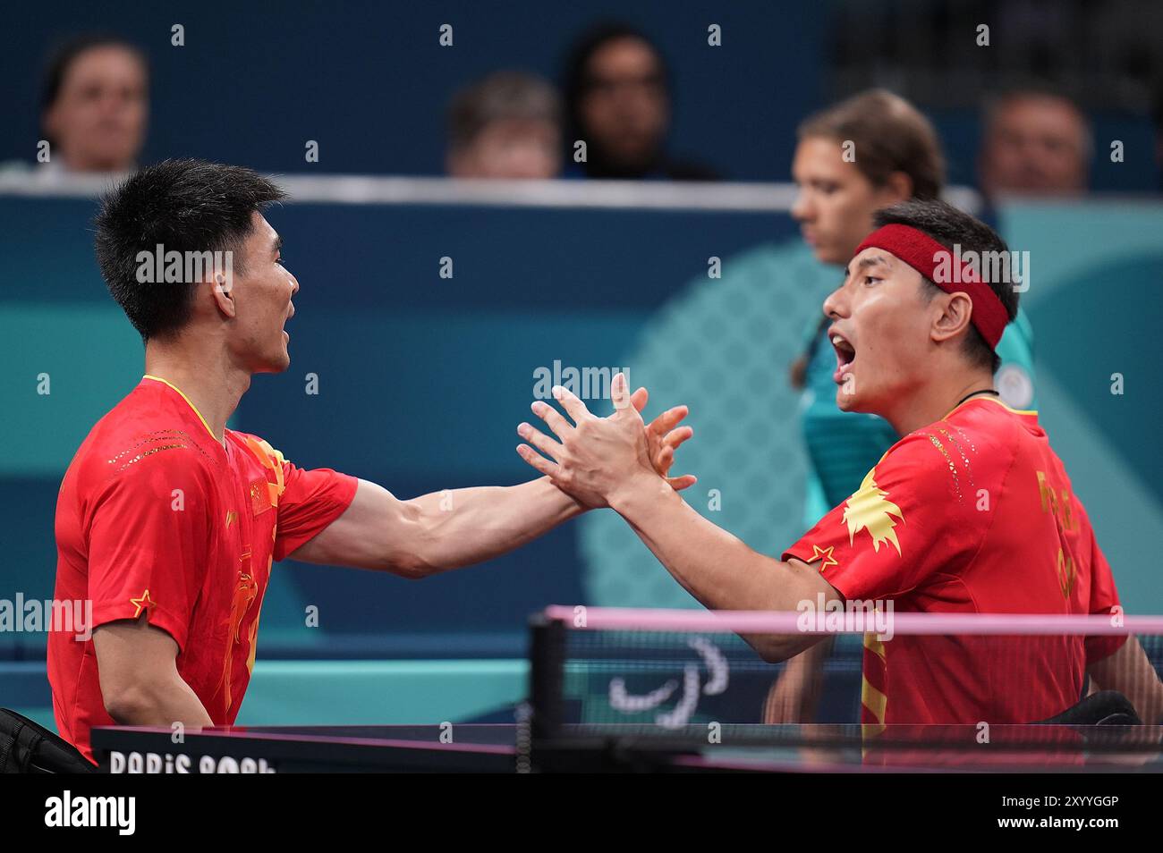 Paris, France. 31st Aug, 2024. Cao Ningning (L)/Feng Panfeng of China ...