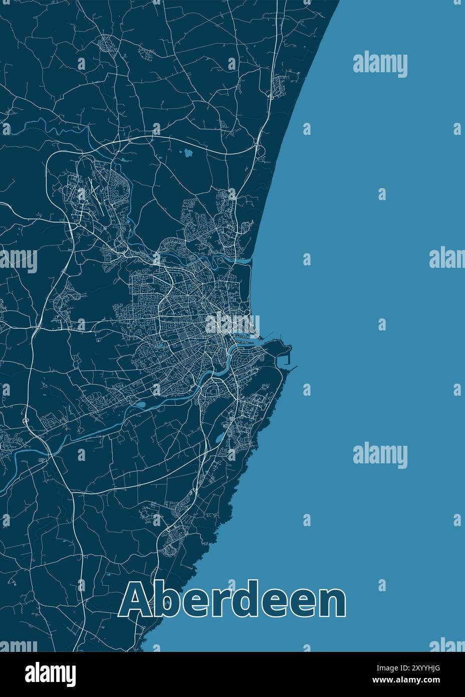 Road map aberdeen scotland hi-res stock photography and images - Alamy