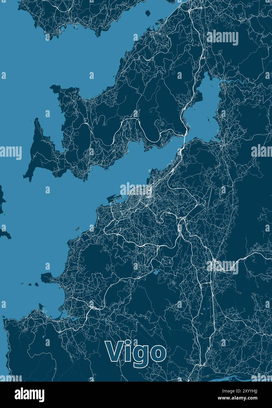 Vector map of vigo hi-res stock photography and images - Alamy