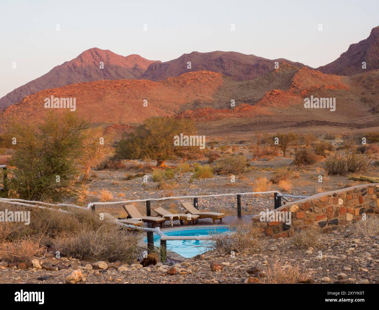 Pool of luxury lodge in Namib region, Namibia Stock Photo - Alamy