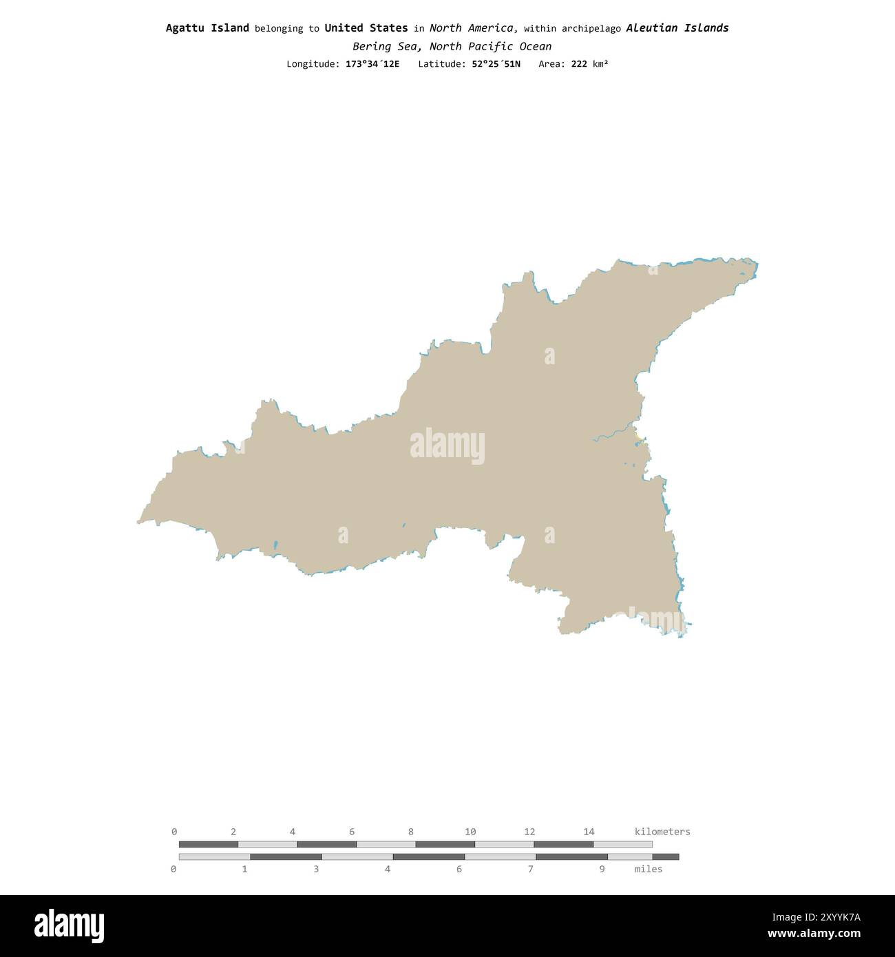 Agattu Island in the Bering Sea, belonging to United States, isolated ...