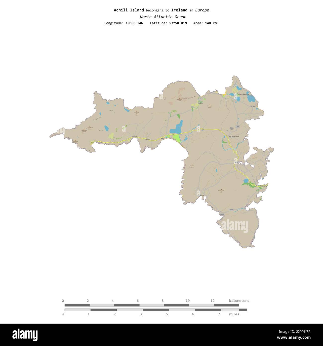 Achill Island in the North Atlantic Ocean, belonging to Ireland ...