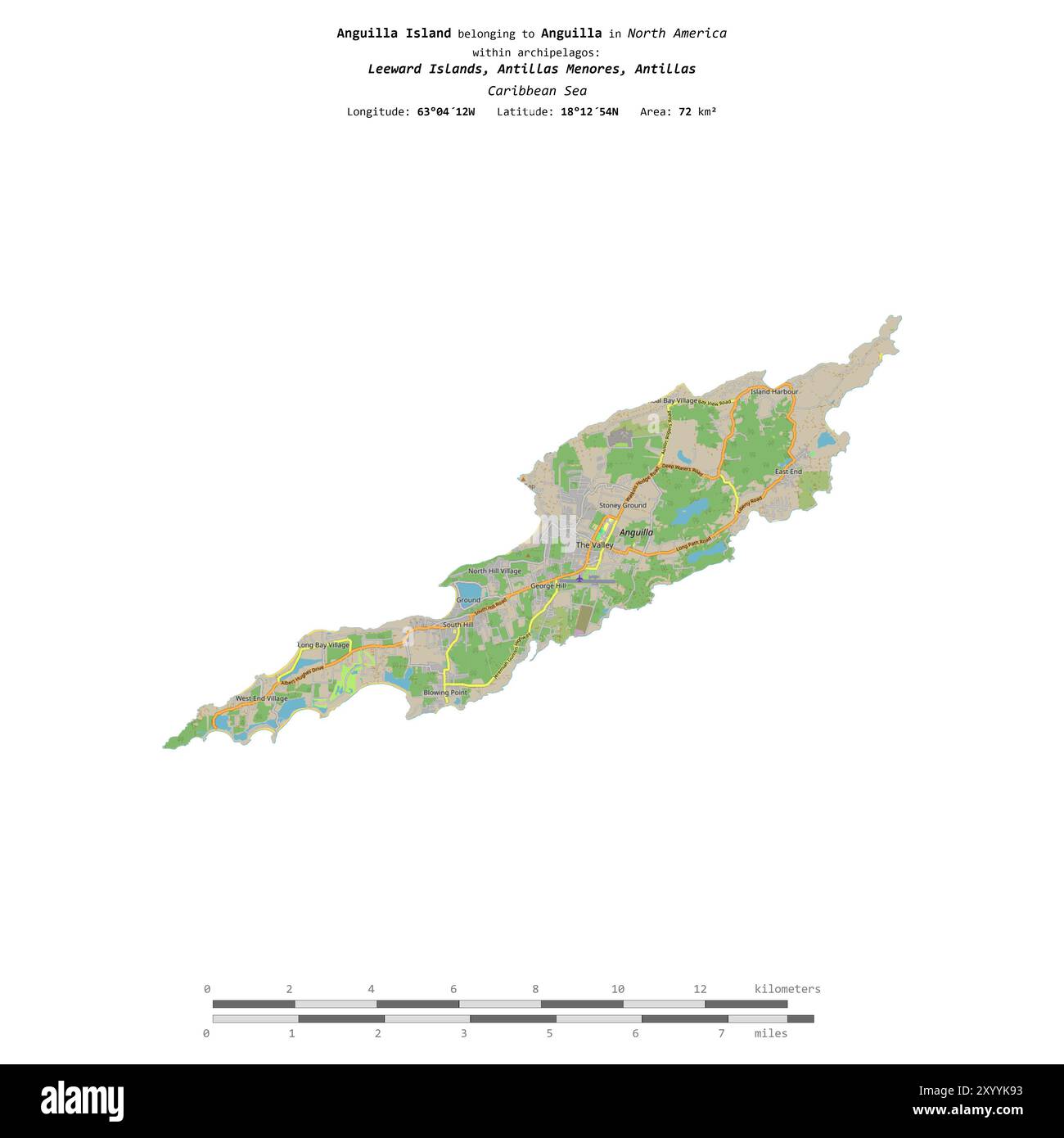 Anguilla Island in the Caribbean Sea, belonging to Anguilla, isolated ...