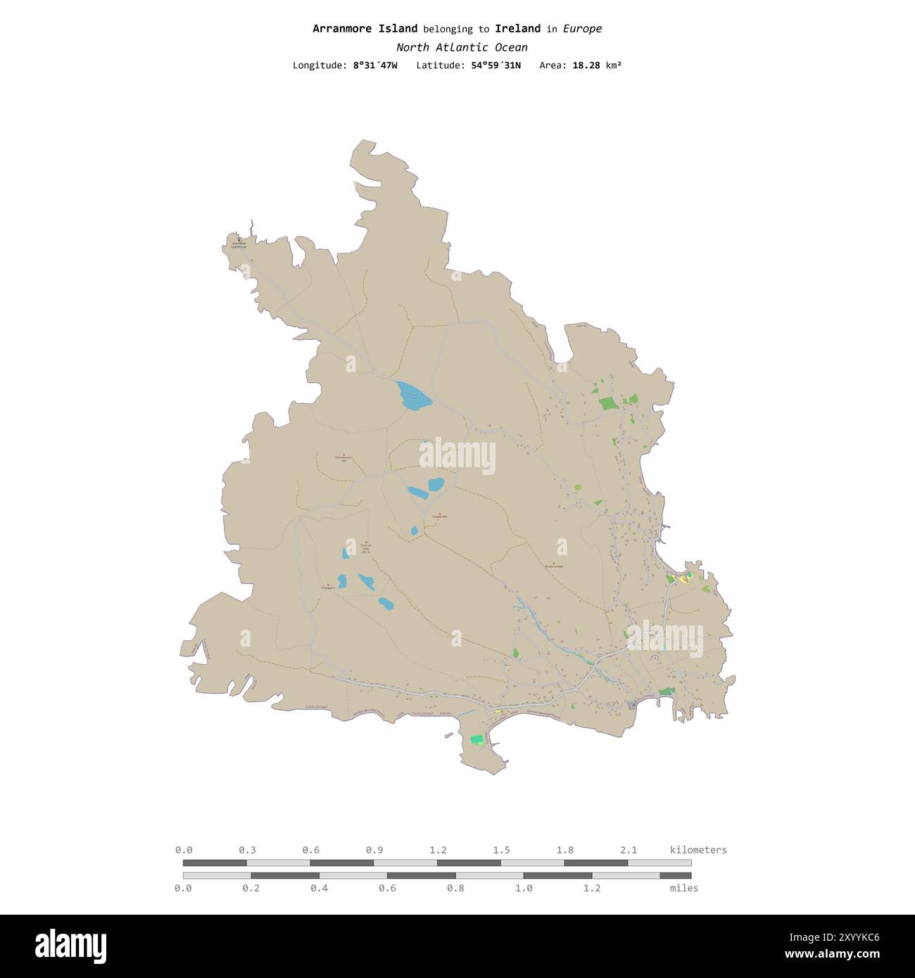 Arranmore Island in the North Atlantic Ocean, belonging to Ireland ...