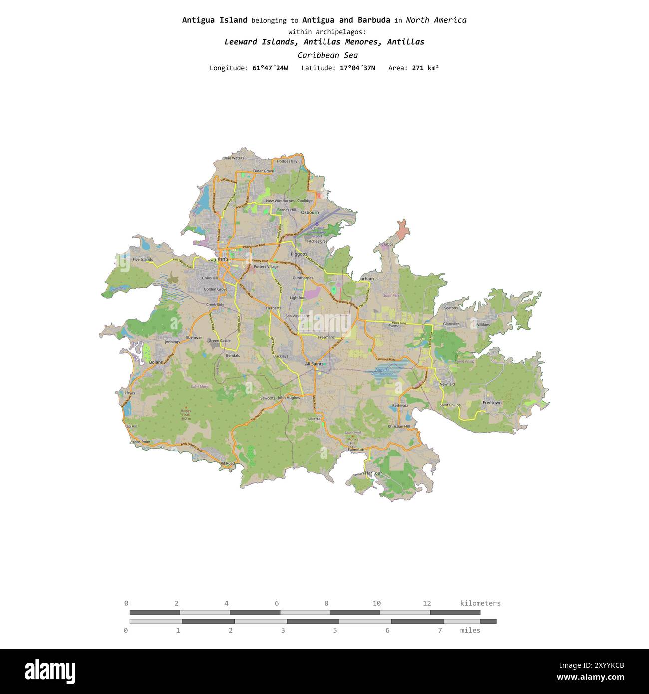 Antigua Island Map